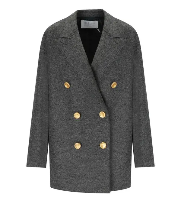 Harris Wharf London Anthracite Double-breasted Caban