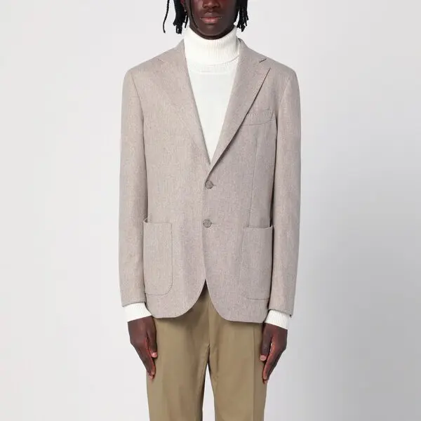 SANTANIELLO Wool-blend Single-breasted Jacket