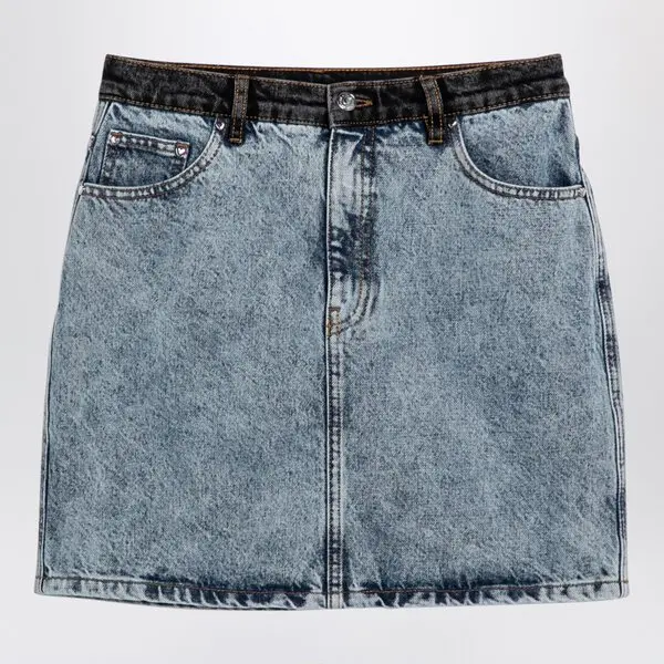 Remain Birger Christensen Organic Denim Patchwork Mini Skirt