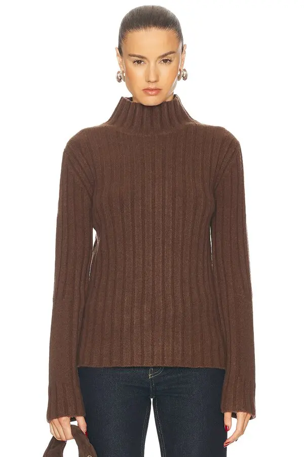 Proenza Schouler Haven Ribbed Sweater - Bark