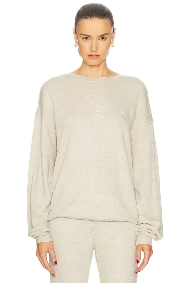 Eterne Oversized Crewneck Sweatshirt - Heather Oatmeal