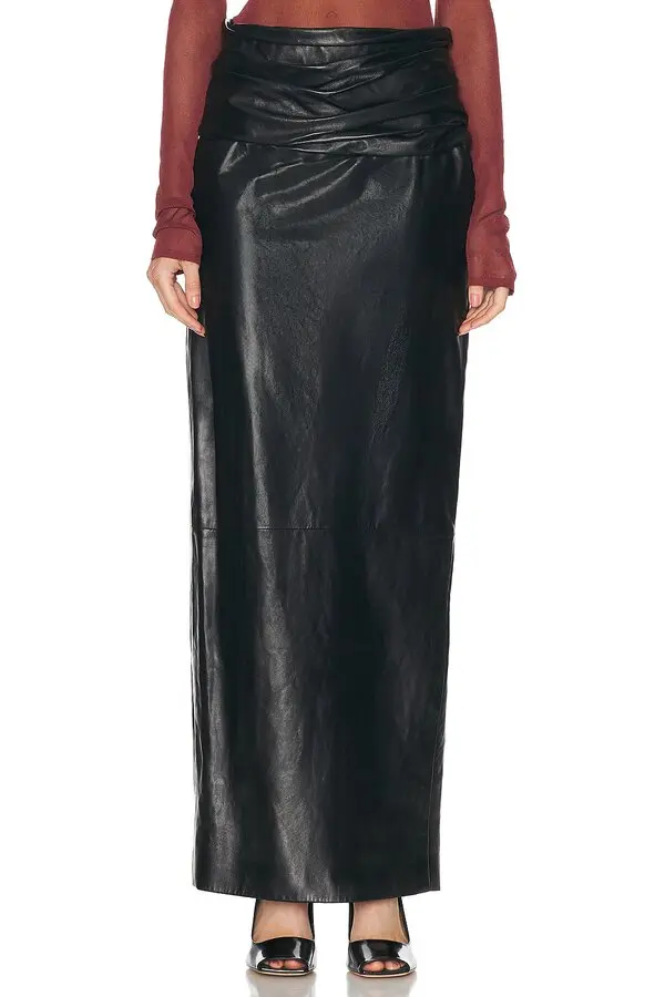 Khaite Winler Leather Skirt