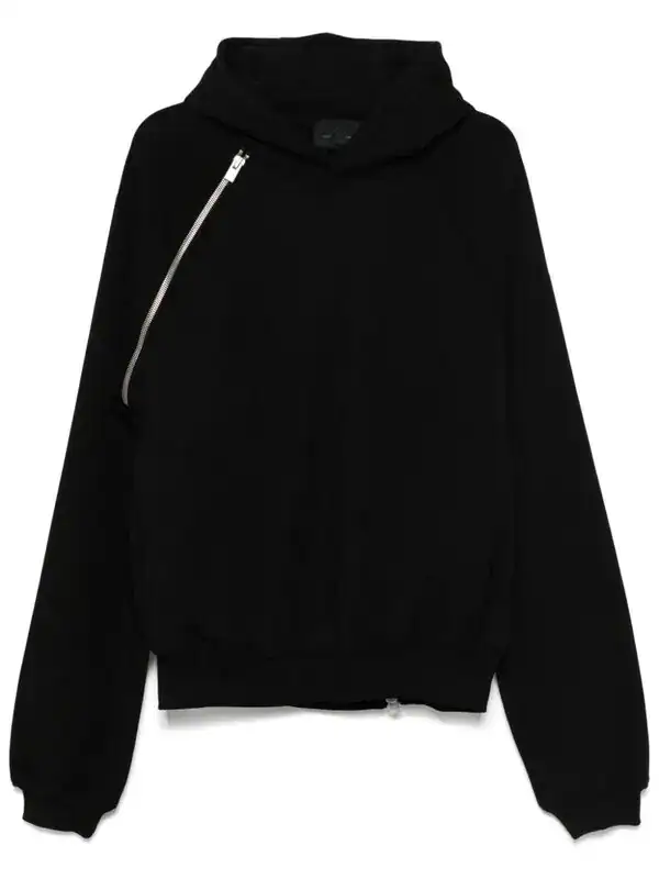 Heliot Emil Zip-Detailed Hoodie - Black | Editorialist