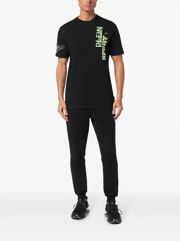 PLEIN SPORT Ss Wave Logo-print T-shirt