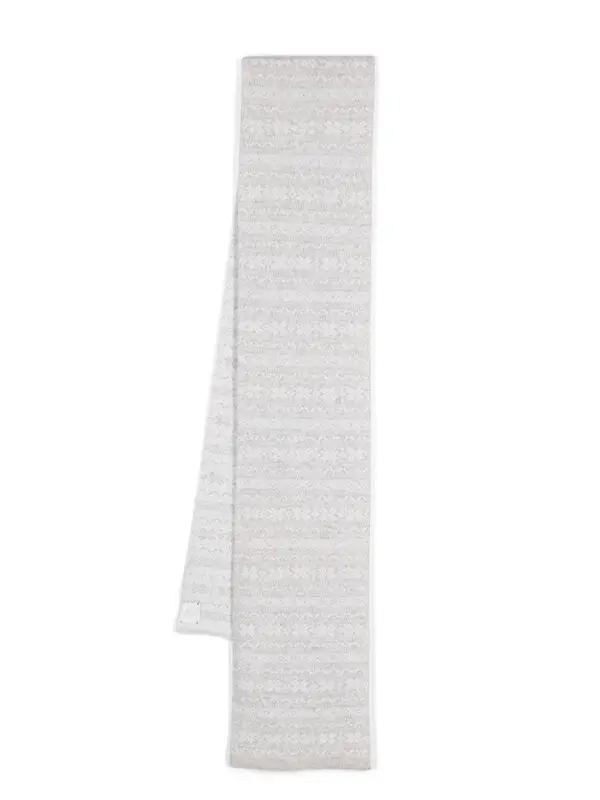 Eleventy Fair Isle-intarsia Scarf - Grey