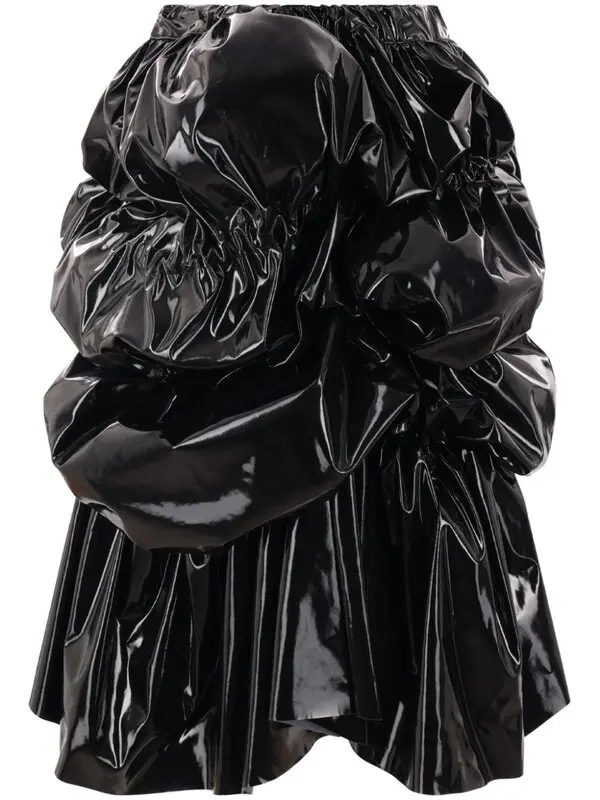 Comme Des Garçons Ruched Detailing Midi Skirt