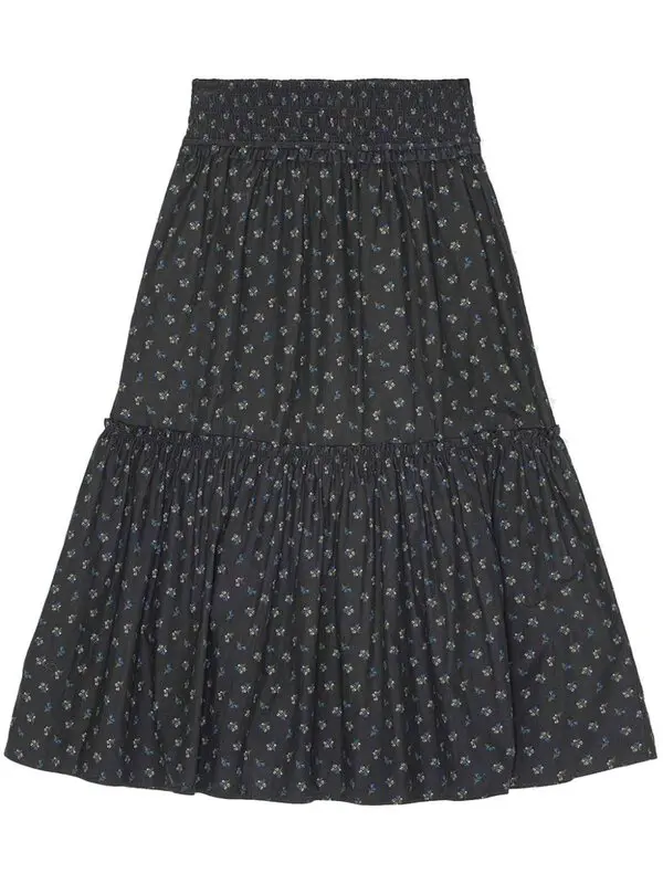 GANNI Floral-print Smock Maxi Skirt