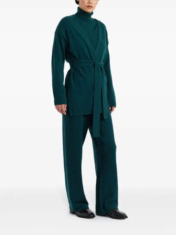 Chinti Parker Belted Wool-Cashmere Cardigan In Green 63% Off - Main Image