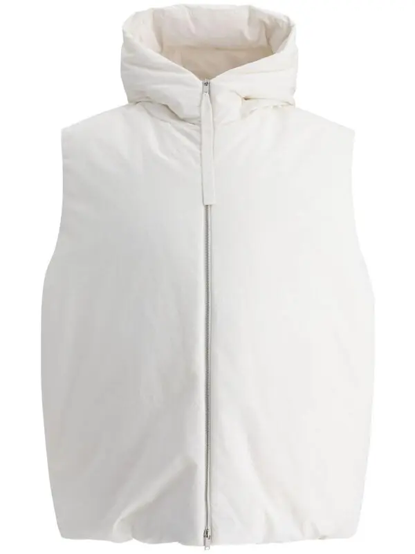JIL SANDER Zipped Gilet - White