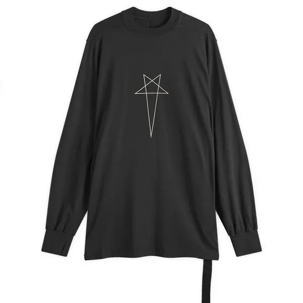 Rick Owens Pentagram Jumbo Long Sleeve T-Shirt In Black - 40% Off