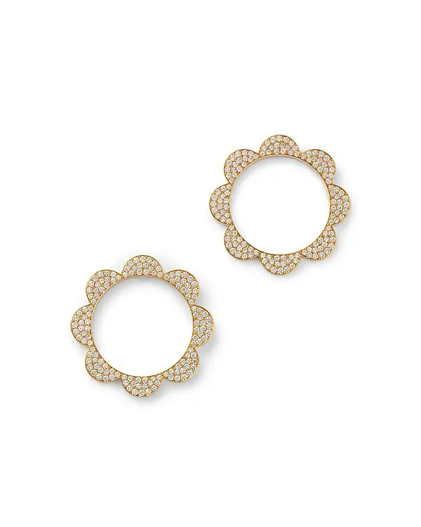 CADAR 18k Yellow Diamond Flower Stud Earrings