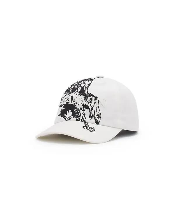 Lanvin X Future Eagle Cotton Cap Off White Black Editorialist