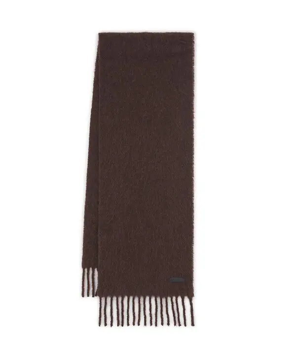 LANVIN Fringed Scarf In Wool - Dark Brown