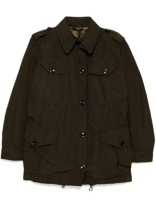 TOM FORD Drawstring Waist Military Jacket - Green