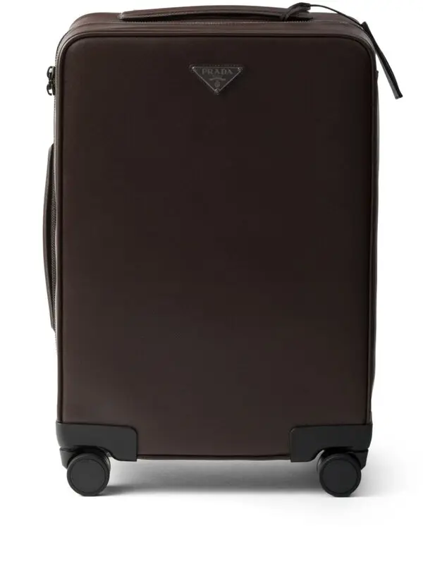 Prada Saffiano Leather Trolley - Brown
