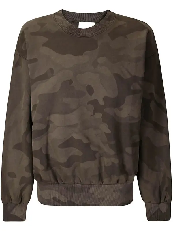 Aries Distressed Camouflage-print Sweatshirt