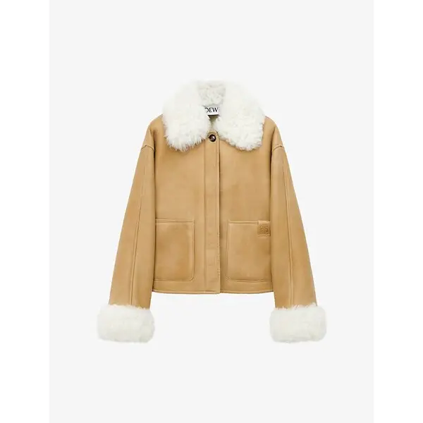 Loewe Shearling-trim Leather Jacket