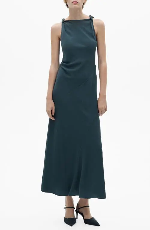 Mango Braided Strap Draped Panel Dress