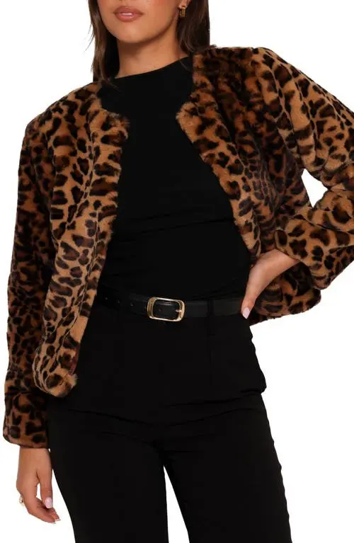 PETAL & PUP Cassia Animal Print Faux Fur Jacket