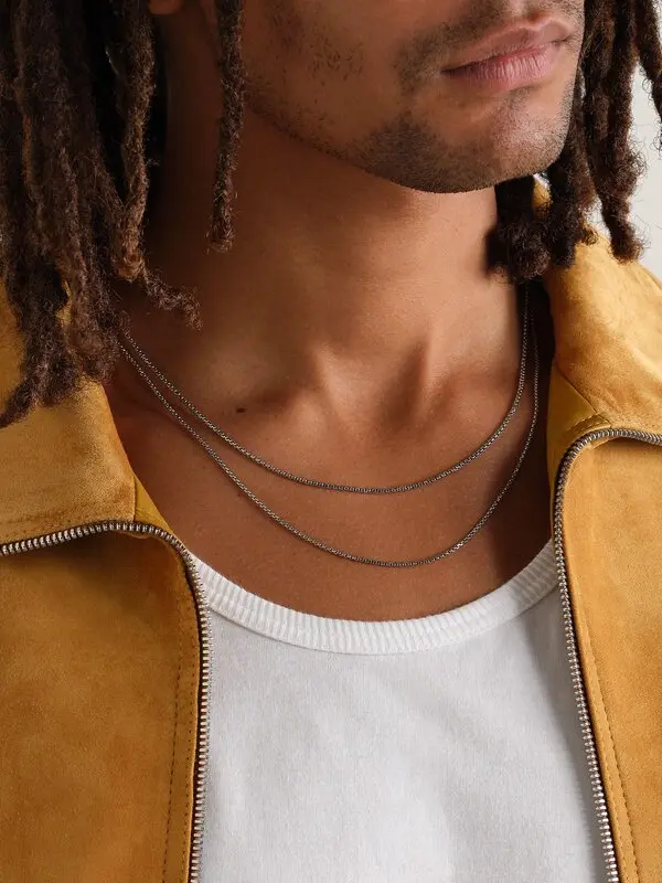 ALEX MOSS NEW YORK 22-inch 14-karat Box Chain Necklace - Silver