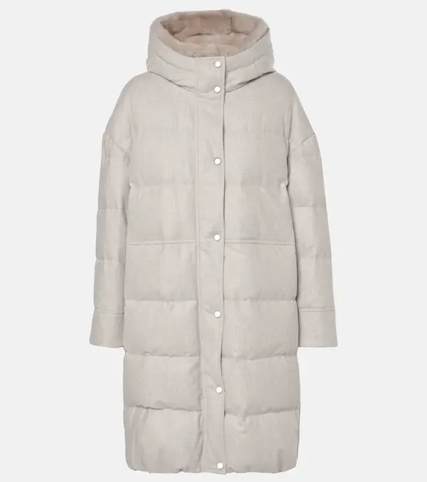 Brunello Cucinelli Wool Down Coat - Grey