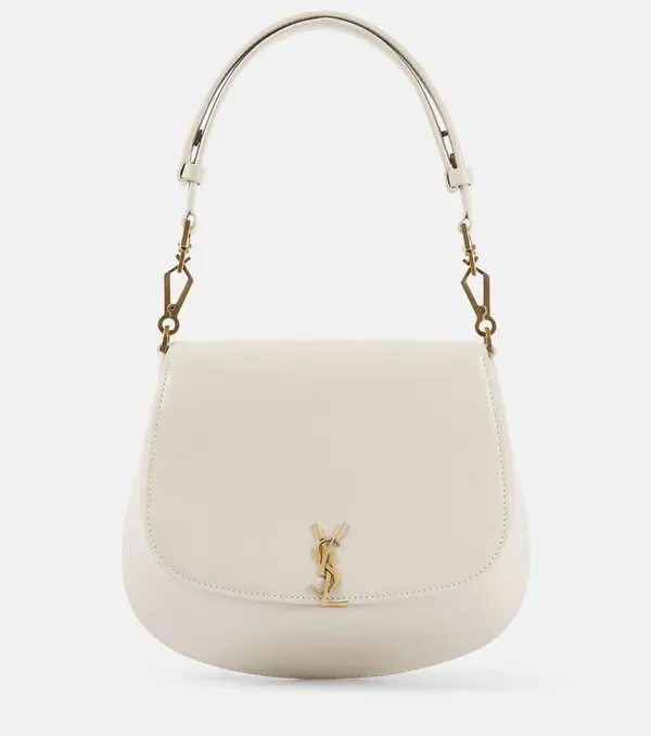 Saint Laurent Voltaire Leather Shoulder Bag - White