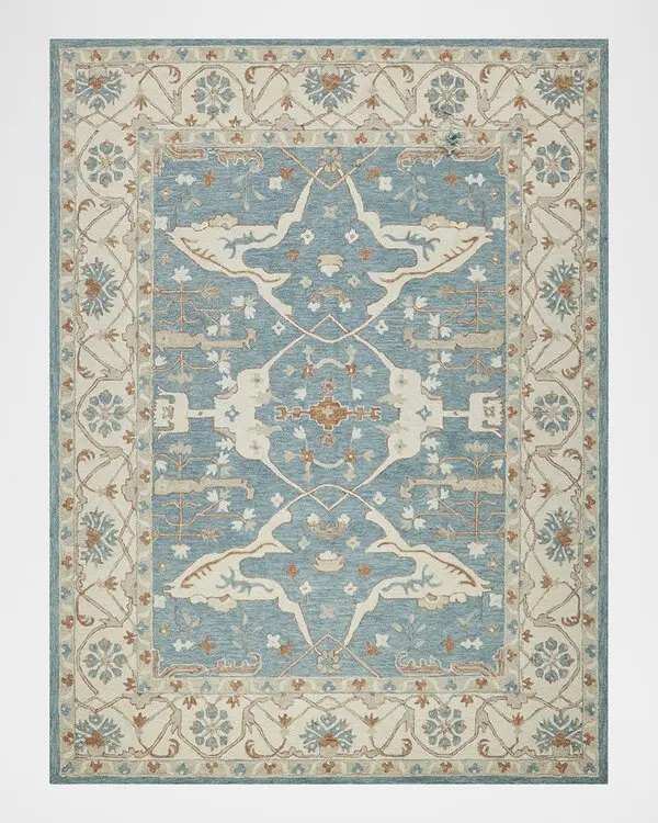 EXQUISITE RUGS Claremont Hand-tufted Oushak Rug, 8' X 10 - Light Blue/ivory