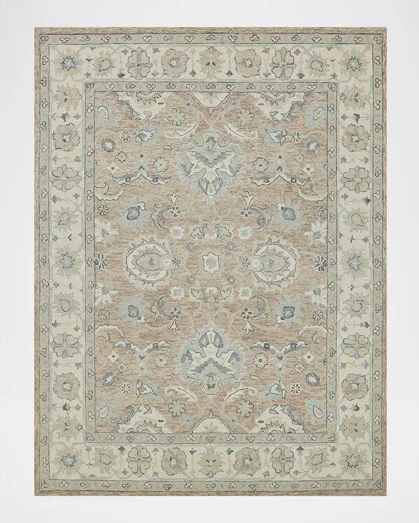 EXQUISITE RUGS Claremont Hand-tufted Oushak Rug, 6' X 9 - Light Brown/ivory