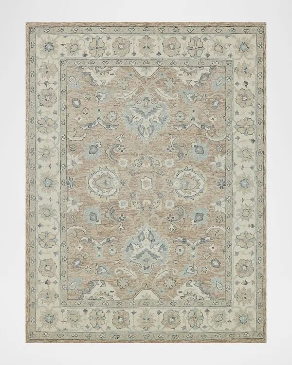 EXQUISITE RUGS Claremont Hand-tufted Oushak Rug, 12' X 15 - Light Brown/ivory