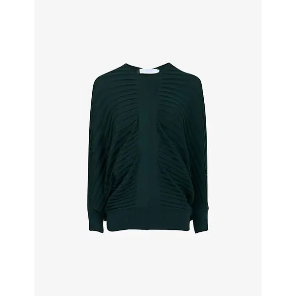 LEEM Textured Knitted Batwing-sleeve Top
