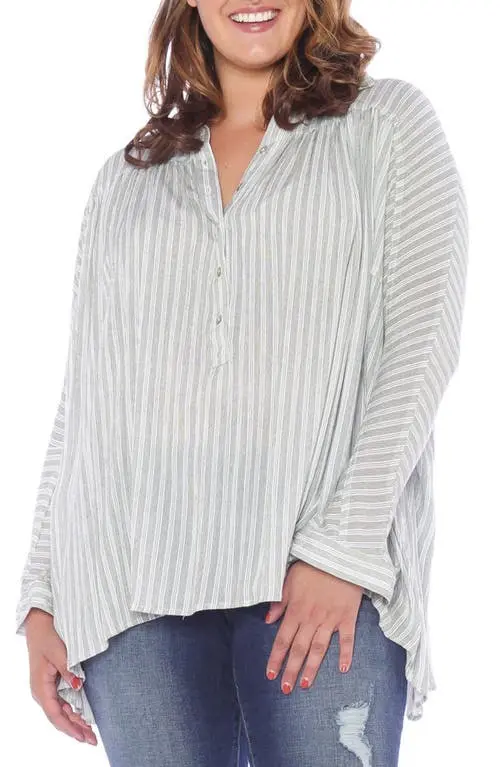 SLINK JEANS Stripe High-low Top