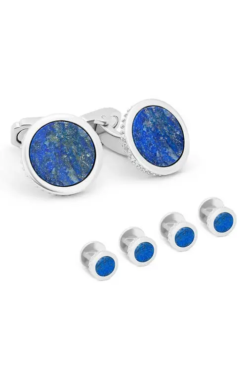 THOMPSON OF LONDON Lapis Cuff Links & Studs Set