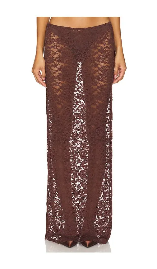 Lioness Black Swan Lace Maxi In Brown