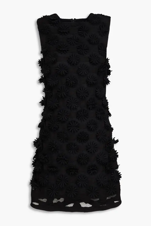 RÓHE Appliquéd Mesh And Crocheted Cotton-blend Mini Dress