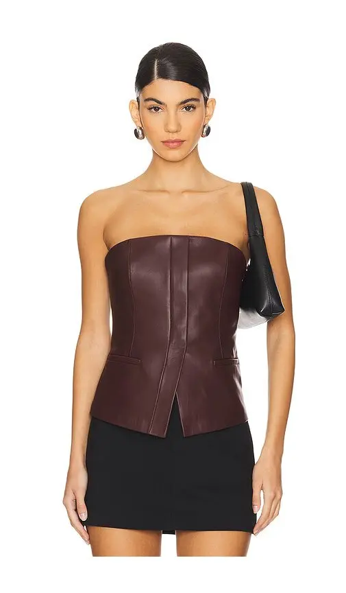 A.L.C. Renee Leather Top