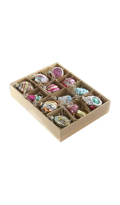 CODY FOSTER & CO Pack Of 12 Heirloom Ornaments In Pink