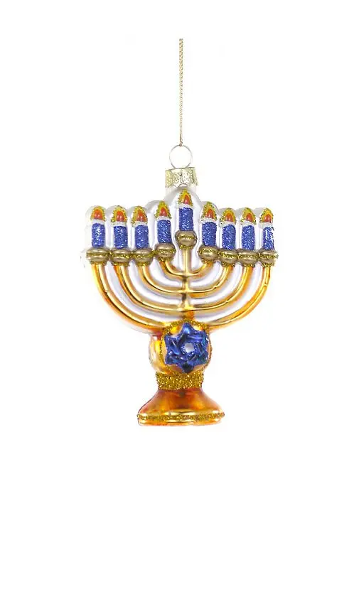 CODY FOSTER & CO Menorah Ornament In Metallic Gold