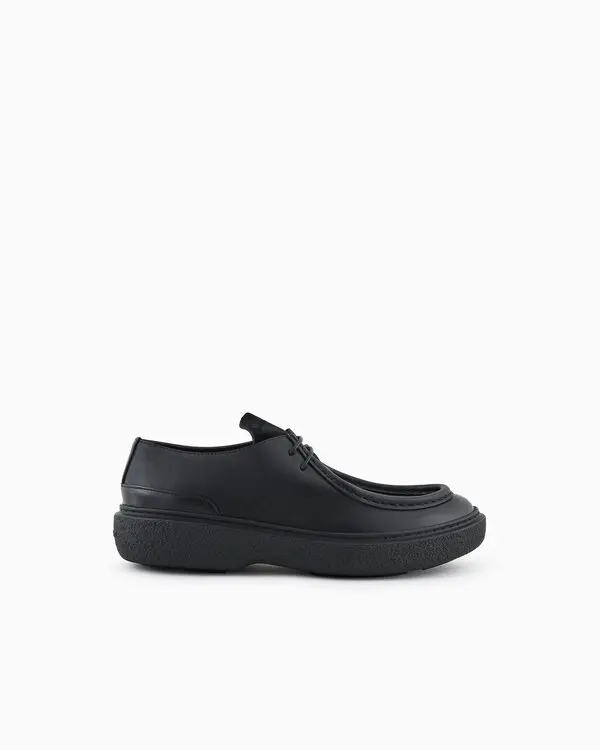 Giorgio Armani Leather, Suede And Nappa Lace-ups - Black
