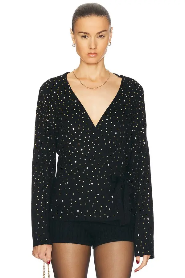 BODE Embellished Oak Wrap Cardigan