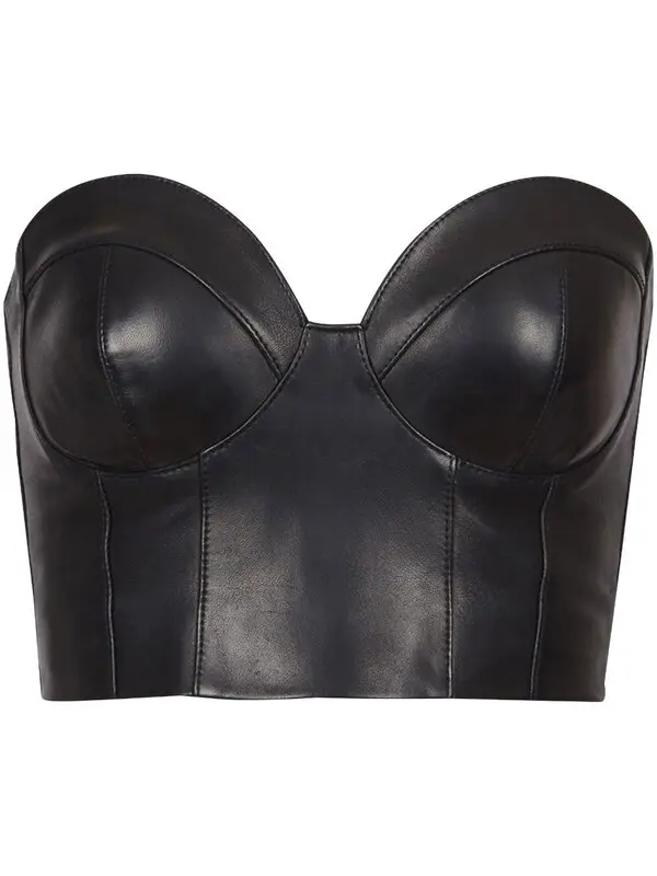Balmain Leather Corset Top
