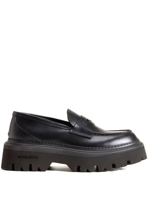 Woolrich Round Toe Leather Loafers