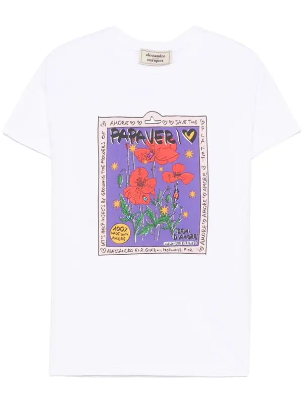 ALESSANDRO ENRIQUEZ Poppies-print T-shirt