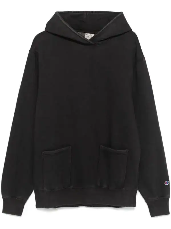 Champion Patch-Pockets Hoodie Black Editorialist