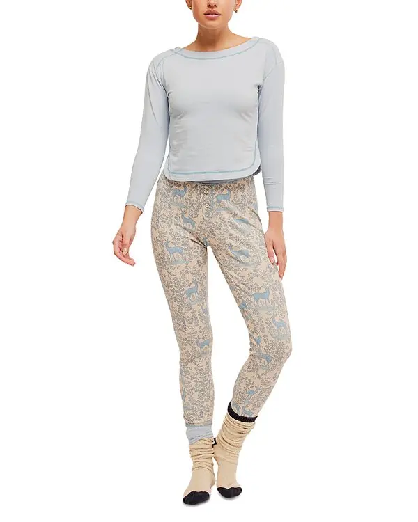 Free People Chill Evening Pajama Set - Snow Combo