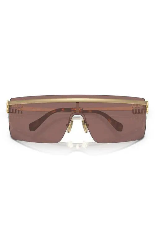Miu Miu 142mm Rimless Shield Sunglasses - Brown
