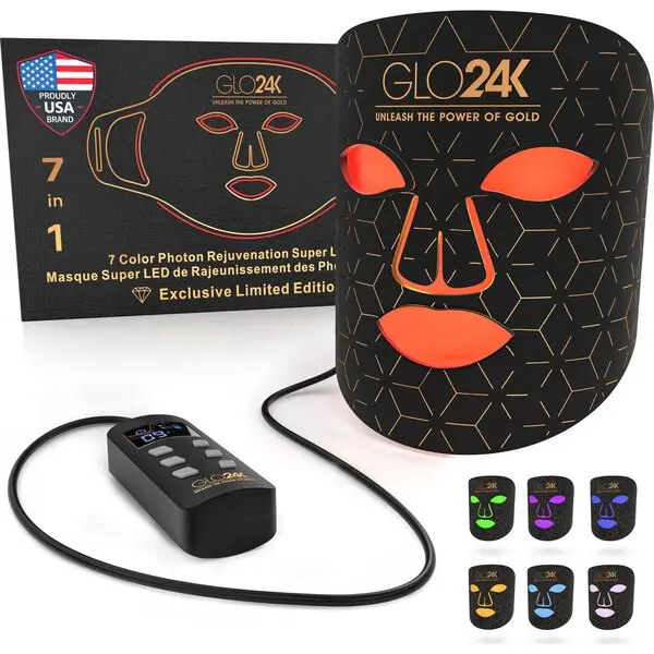 GLO24K 7 Color Led Photon Rejuvetion Super Mask