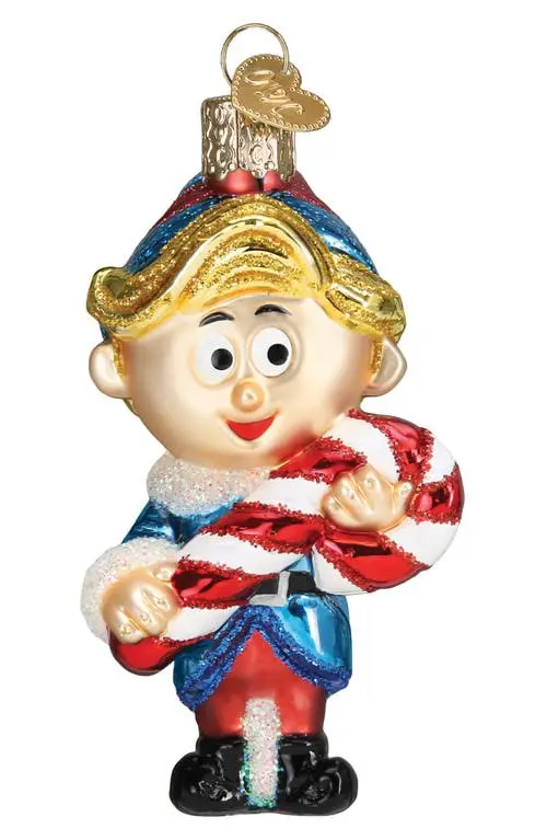 OLD WORLD CHRISTMAS Elf Ornament - Blue/red/white/gold