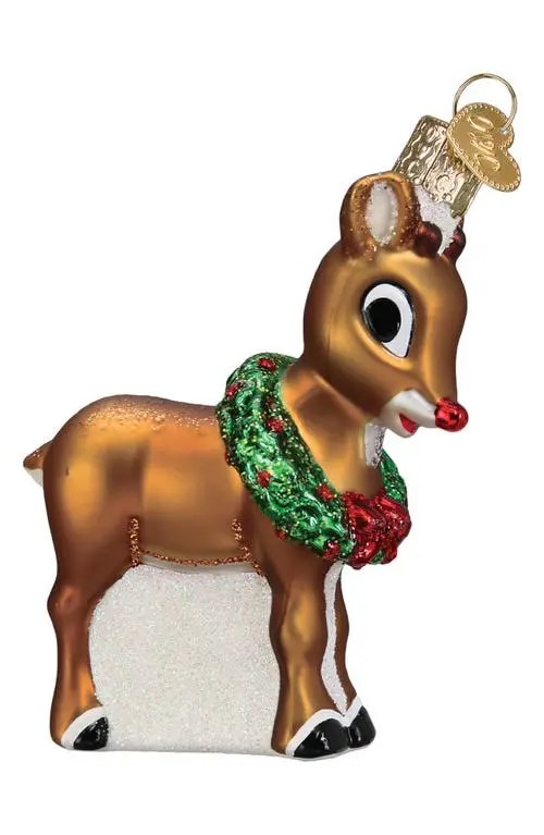 OLD WORLD CHRISTMAS Rudolph The Red Nose Reindeer Glass Ornament