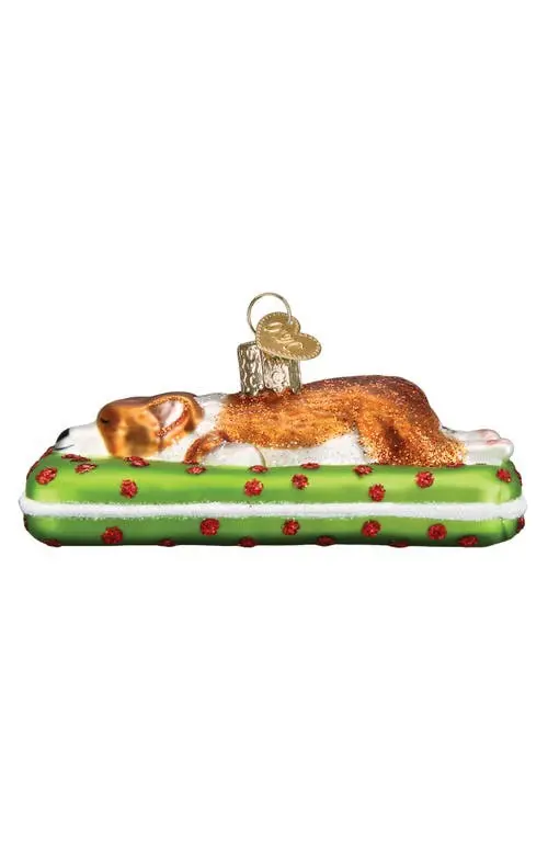 OLD WORLD CHRISTMAS Sleepy Corgi Ornament