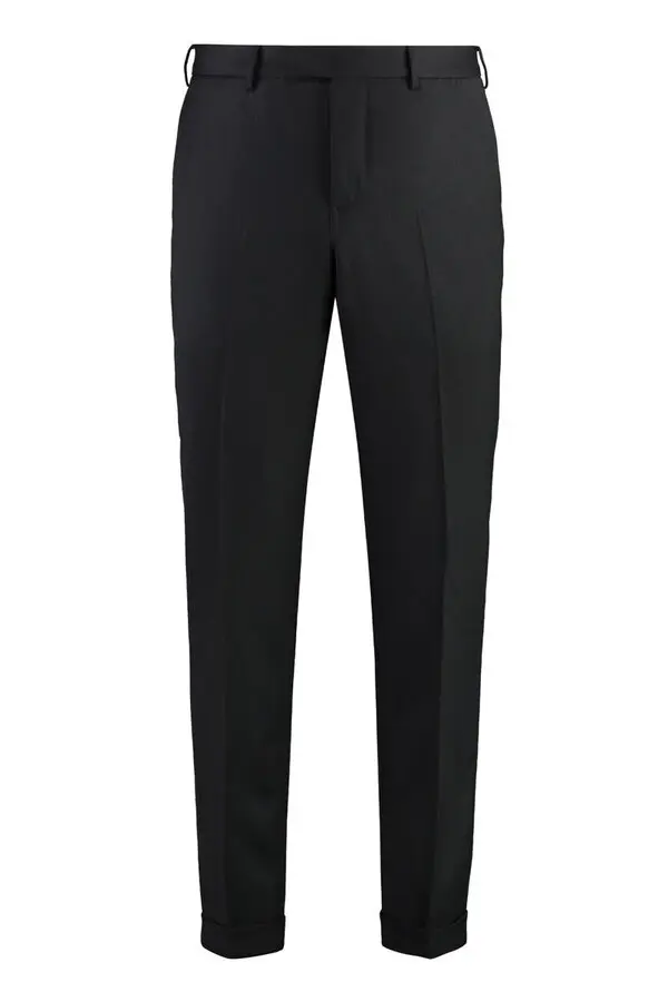 PT TORINO Travel Wool Blend Trousers - Black